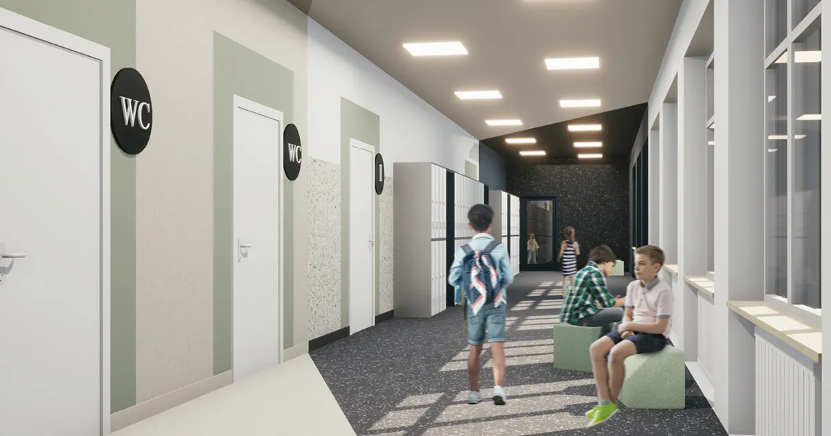 Interiors of the Public School Complex in Lenartowice